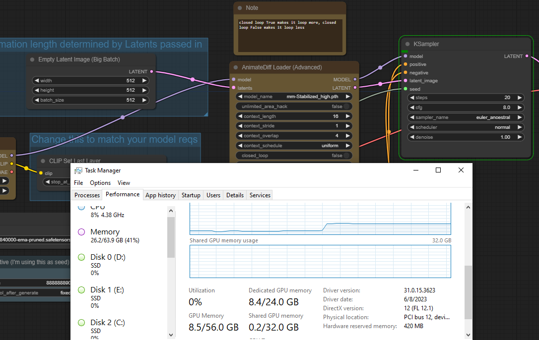 Batch size increases VRAM Usage (24GB+)? · Issue #37 · Kosinkadink/ComfyUI-AnimateDiff-Evolved ...