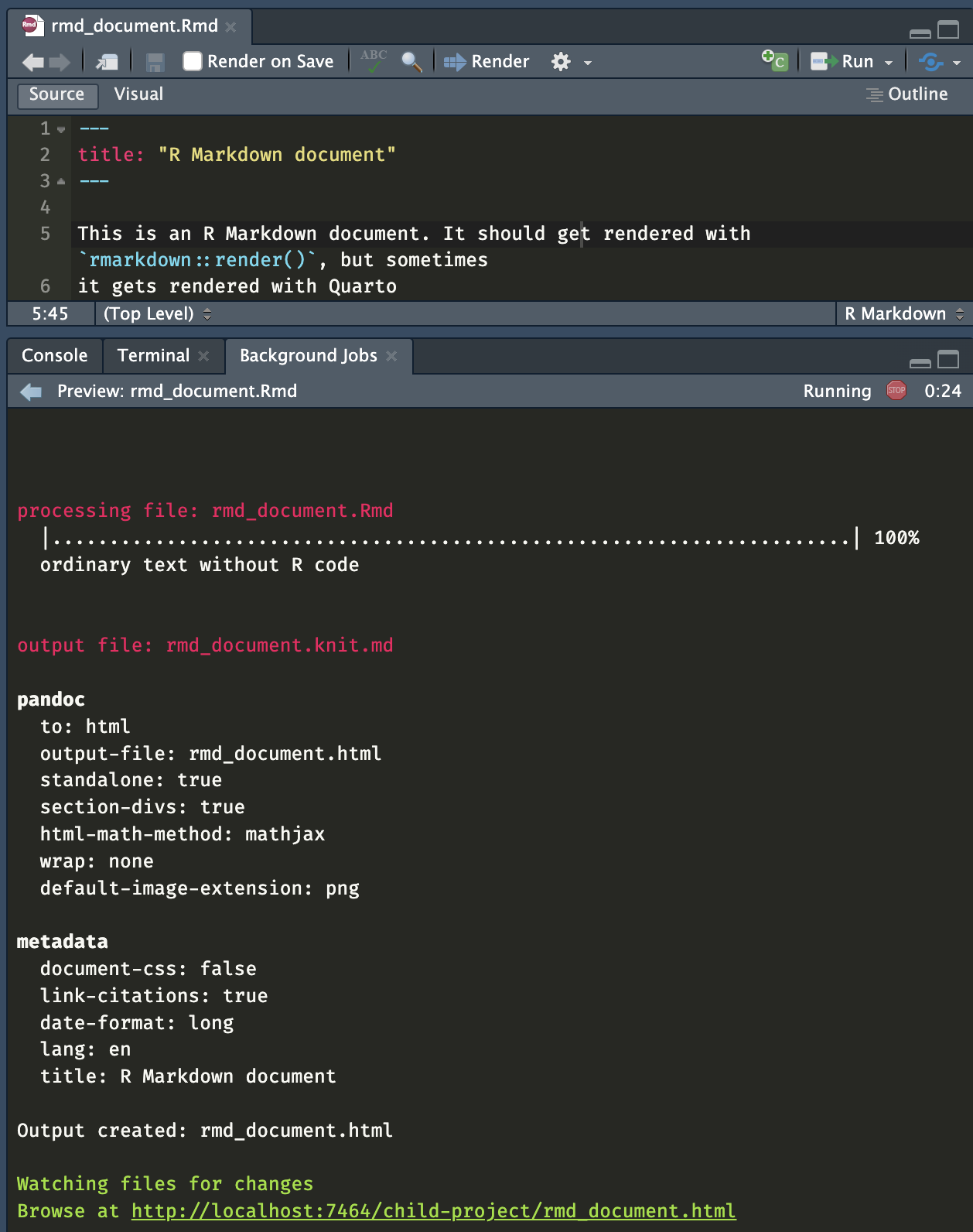 Projects stored in subfolders inherit the rendering settings from the parent directory · Issue ...