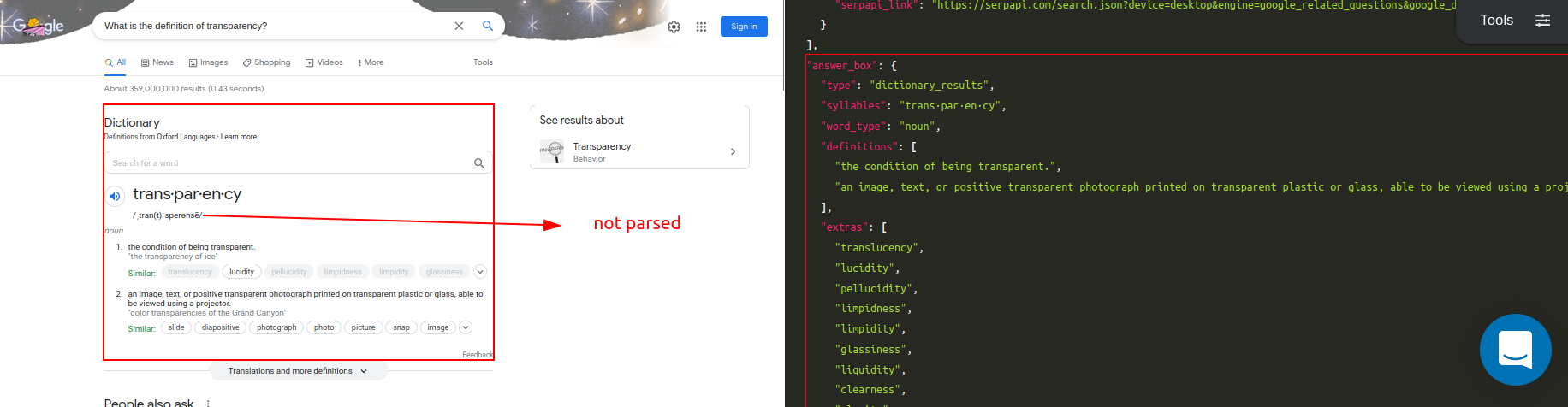 [Google Direct Answer Box API] Dictionary Answer Box is not scraping `phonetic` · Issue #220 ...