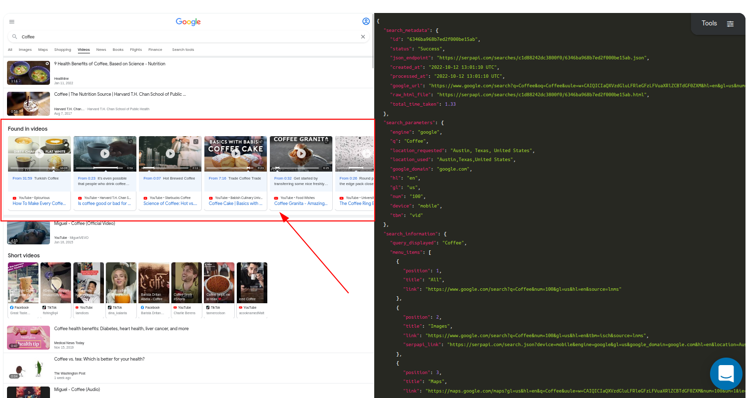 [Google Video Results API] `Found in Videos` section is not parsed for `mobile` searches · Issue ...
