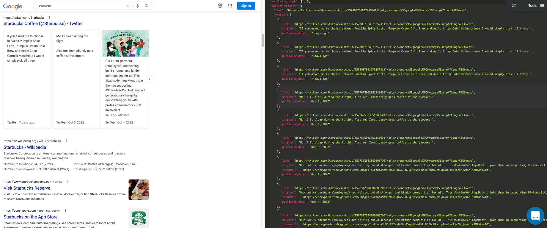 [Google Search API] `twitter_results` duplicated on `desktop` · Issue #392 · serpapi/public ...