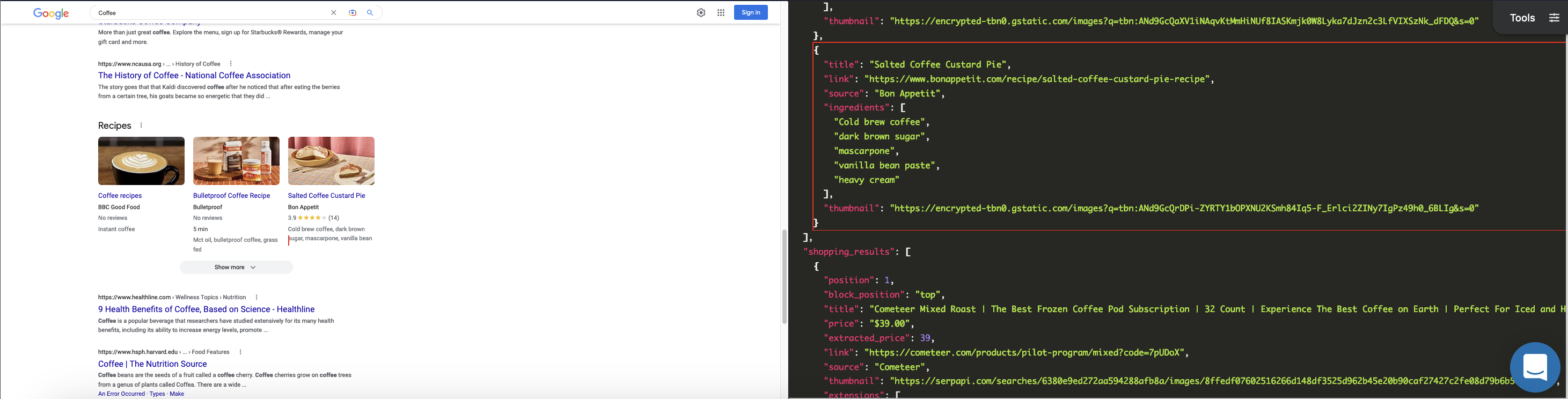[Google Search API] `recipes_results` not parsing `rating` and `reviews` · Issue #511 · serpapi ...