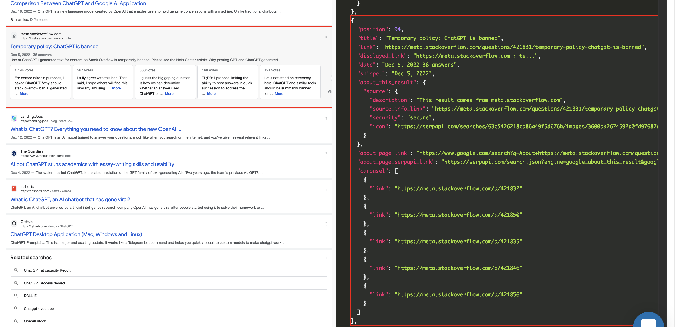 [Google Search API] `sitelinks` -> `expanded` of `organic_results ...