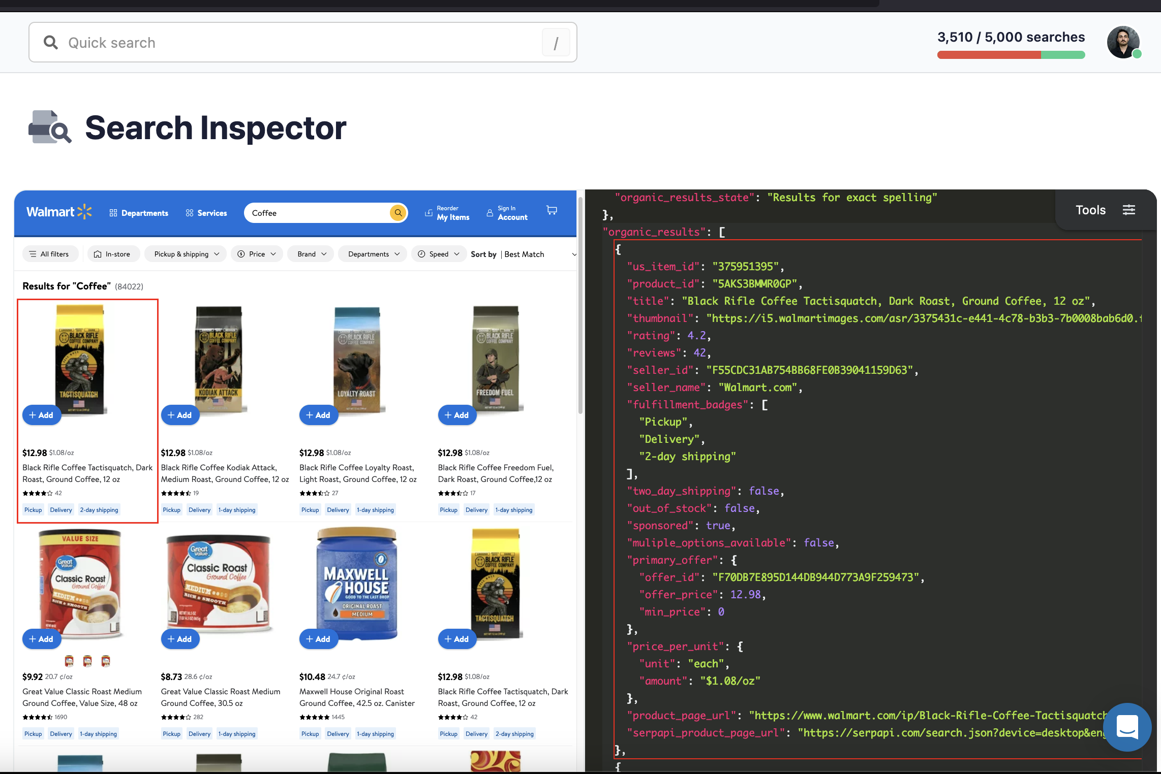 [Walmart Search API] `two_day_shipping_eligible` key of `organic_results` is always giving false ...