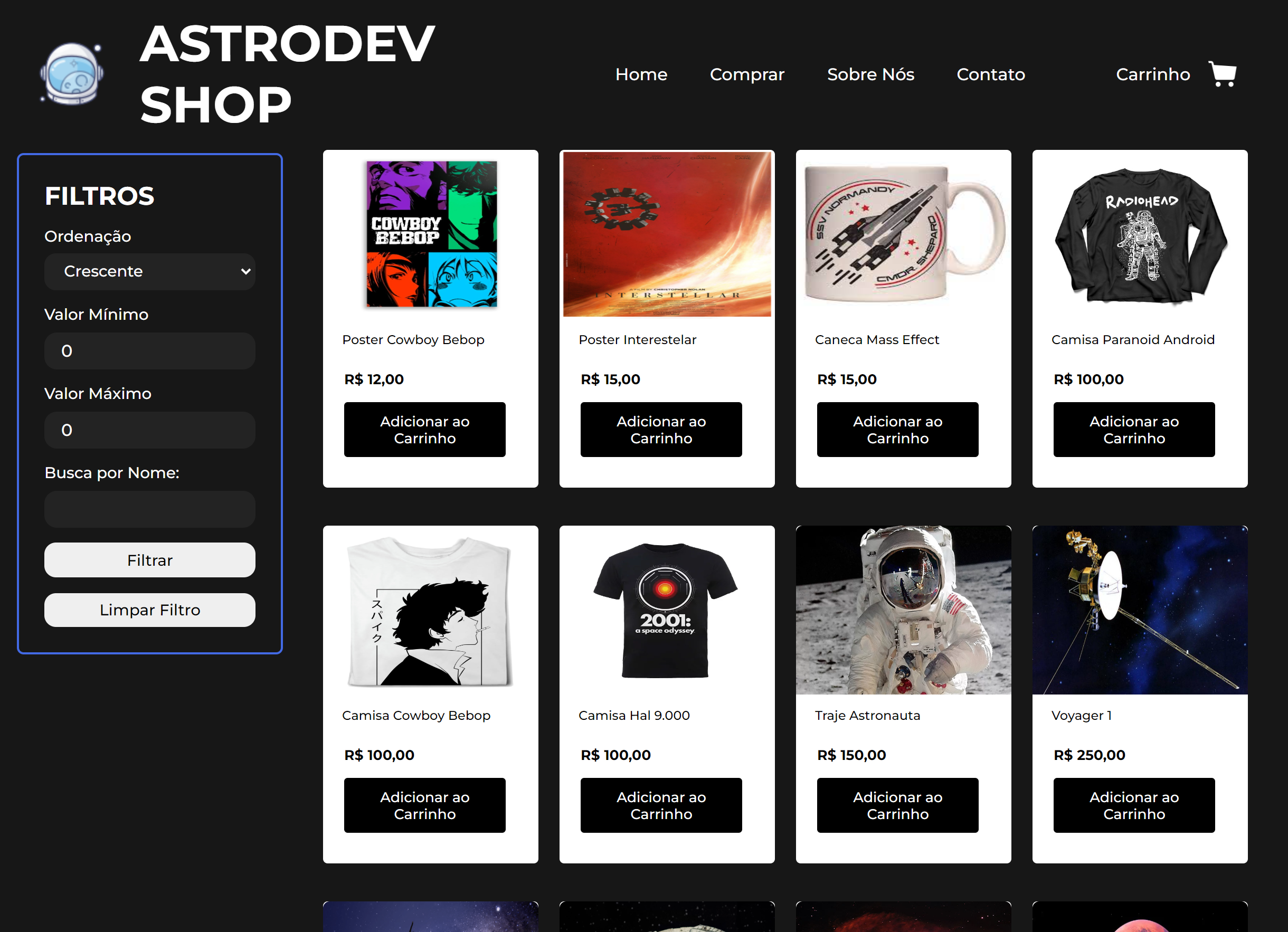 GitHub - FelipeG-Almeida/Projeto-React-AstroDev: AstroDev Shop um e-commerce com nicho em ...