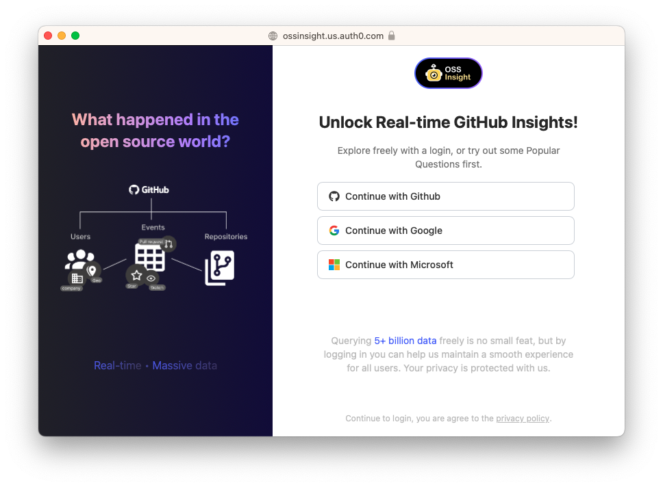Continue with Github should be "Continue with GitHub" · Issue #1352 · pingcap/ossinsight · GitHub