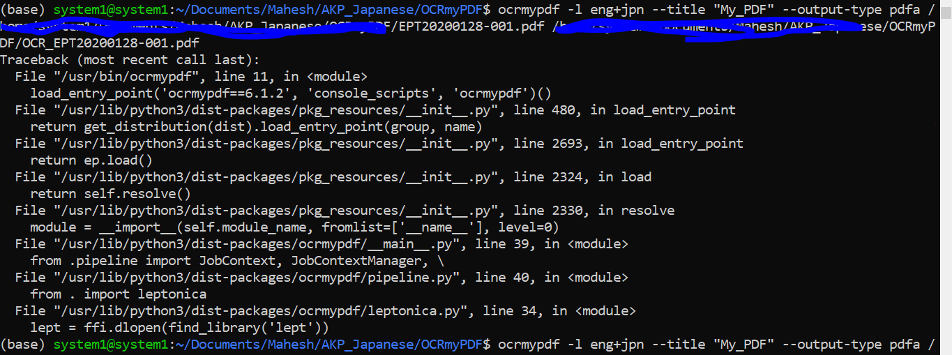 lept = ffi.dlopen(find_library('lept')) · Issue #873 · ocrmypdf/OCRmyPDF · GitHub