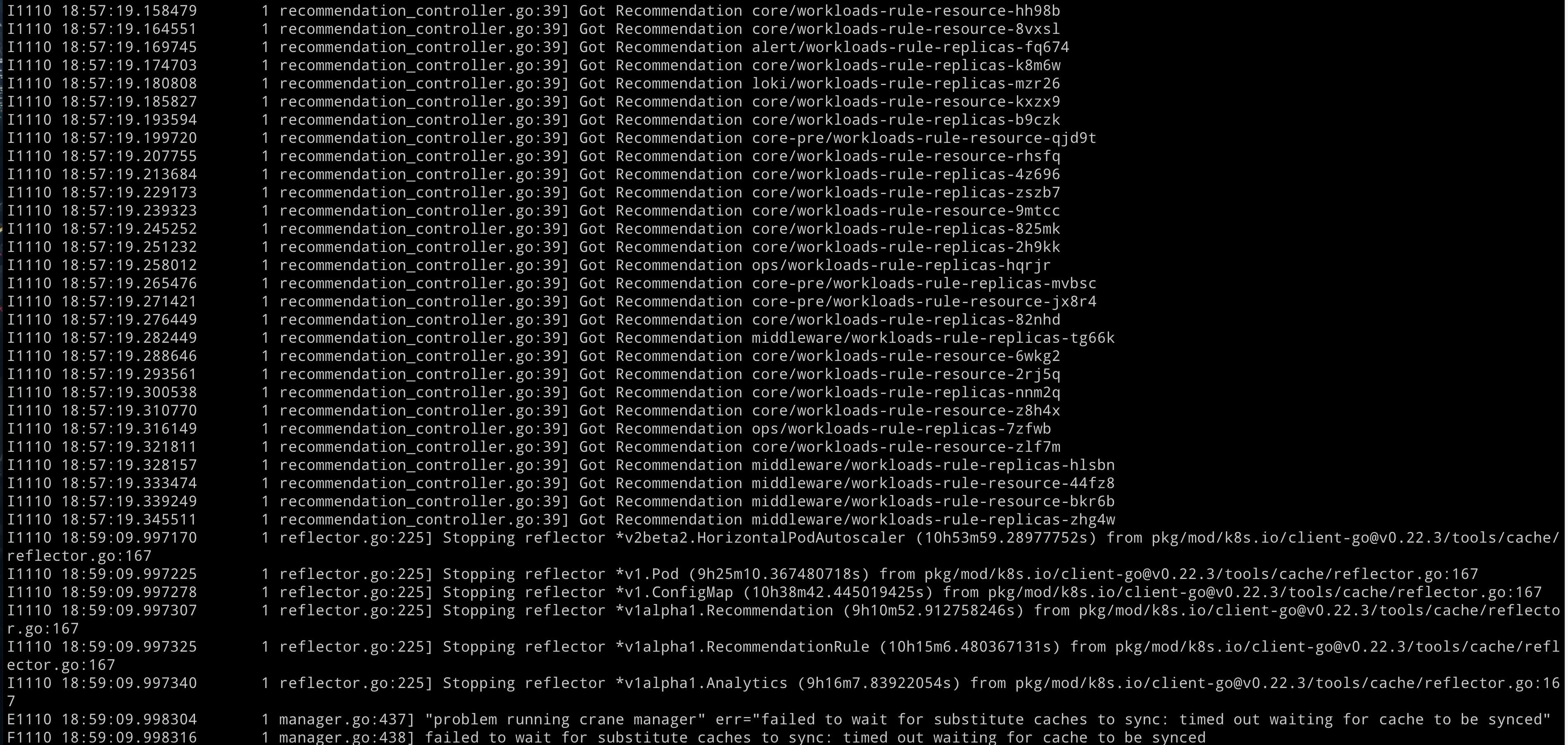 推荐报错 · Issue #608 · gocrane/crane · GitHub