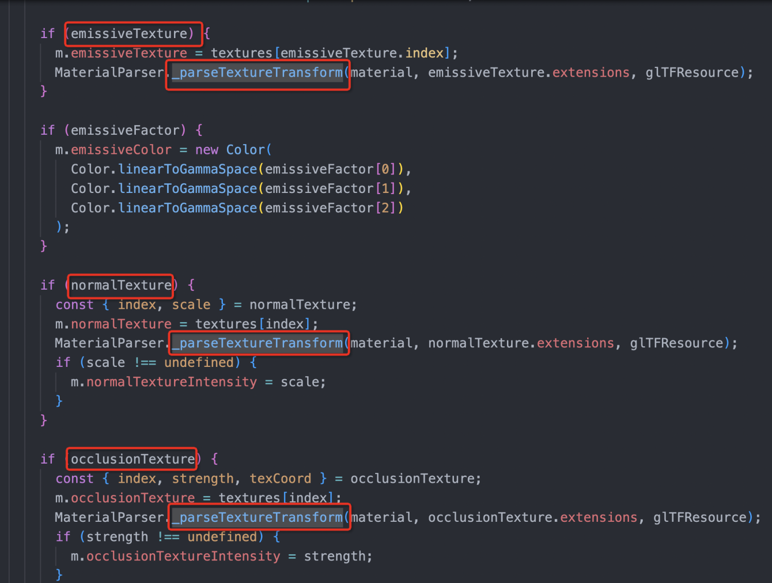 修改 KHR_texture_transform 解析逻辑，仅解析并存储 baseColorTexture 的 transform ...