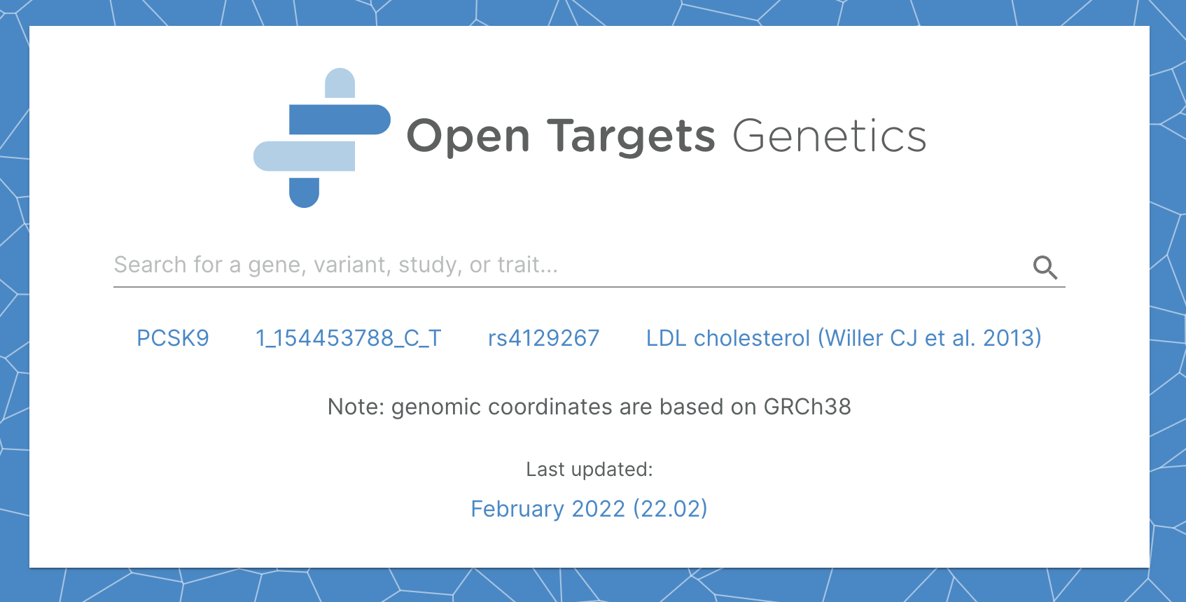 Versioning on the Genetics home page · Issue #1988 · opentargets/issues · GitHub