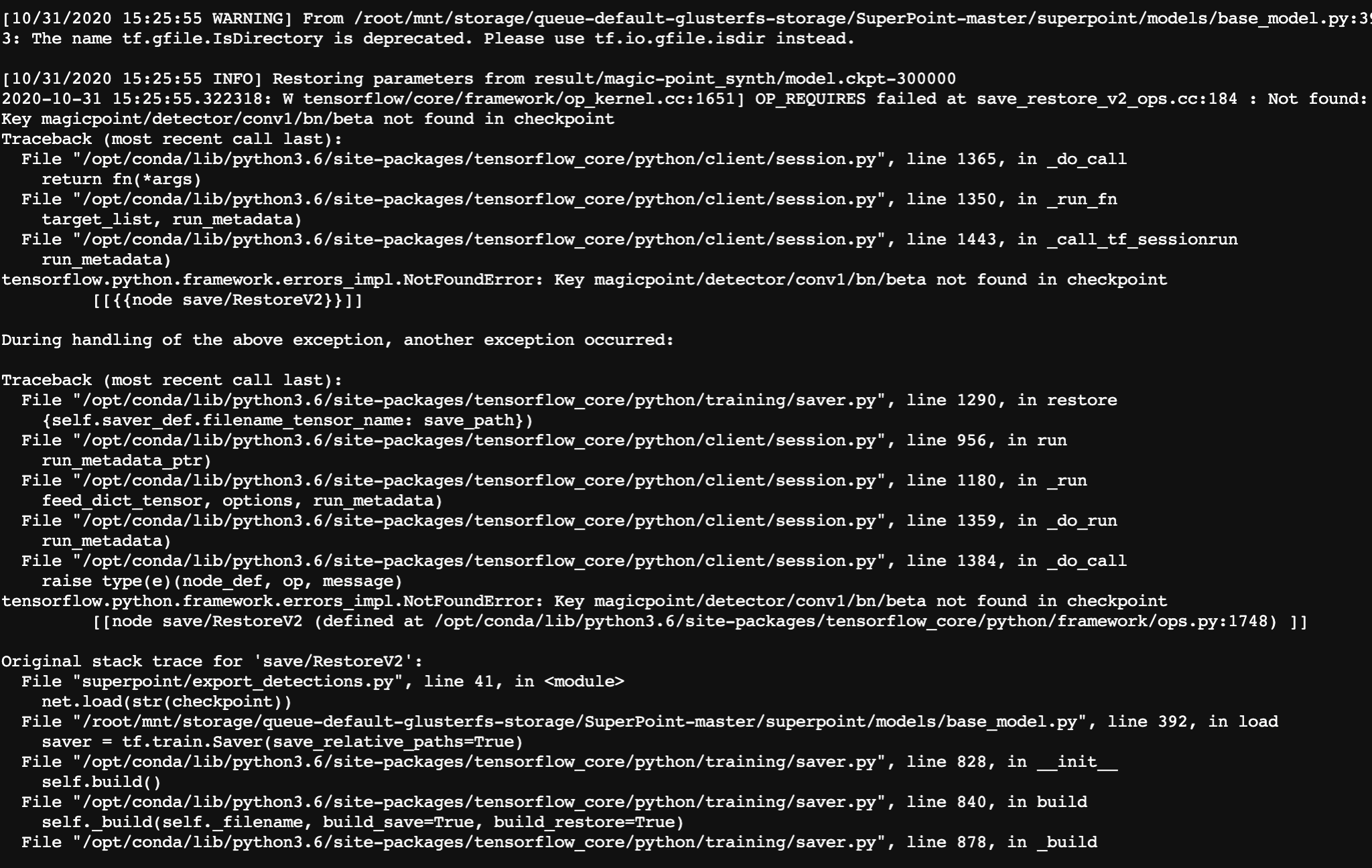 Train superpoint · Issue #174 · rpautrat/SuperPoint · GitHub