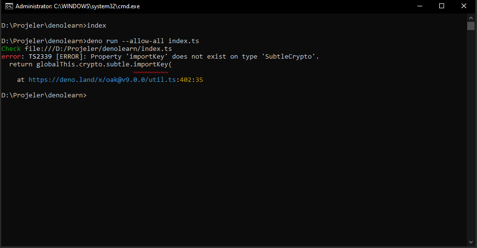"importKey()" does not exists on type "SubtleCrypto" · Issue #391 · oakserver/oak · GitHub