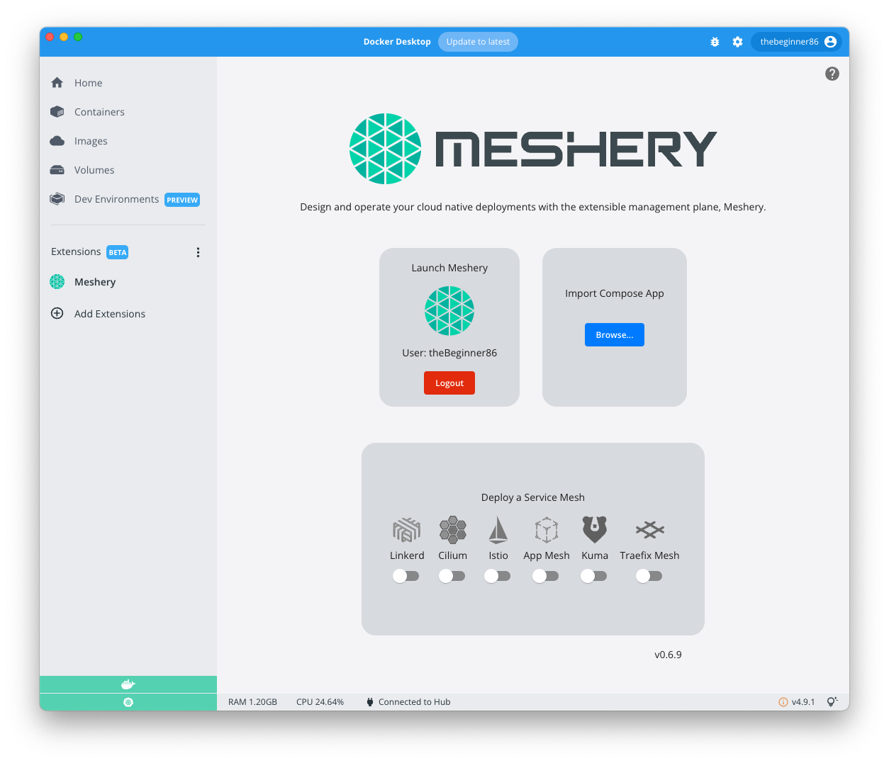 [Docker Extension] Meshery Cloud Native Catalog Summary · Issue #6330 · meshery/meshery · GitHub