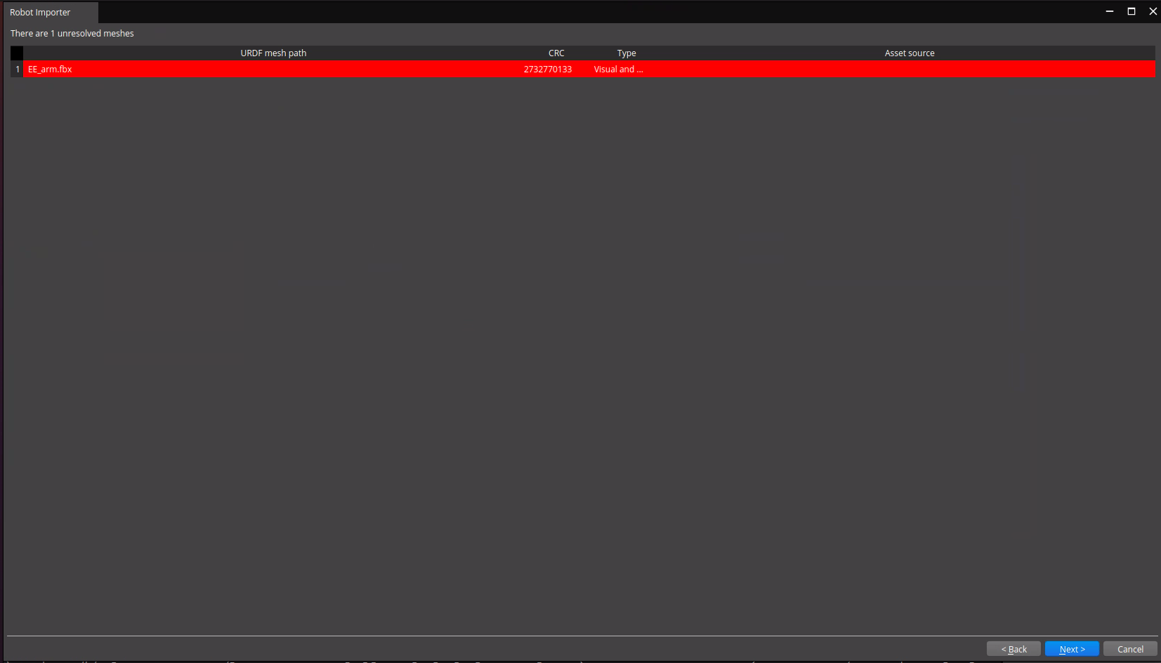 Robot Importer cannot load urdf file with .fbx meshes · Issue #121 · o3de/o3de-extras · GitHub