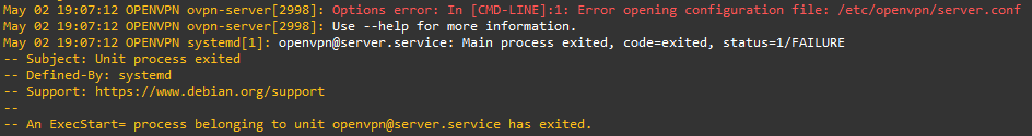 Error opening configuration file: /etc/openvpn/server.conf · Issue #945 · Nyr/openvpn-install ...