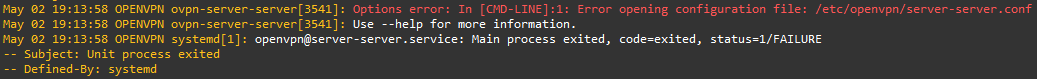 Error opening configuration file: /etc/openvpn/server.conf · Issue #945 · Nyr/openvpn-install ...