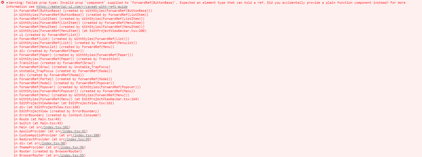 Error while opening project menu · Issue #495 · eclipse-sirius/sirius-web · GitHub