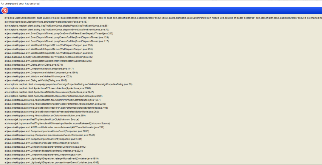 Error / exception messages not working properly · Issue #1886 · RPTools/maptool · GitHub
