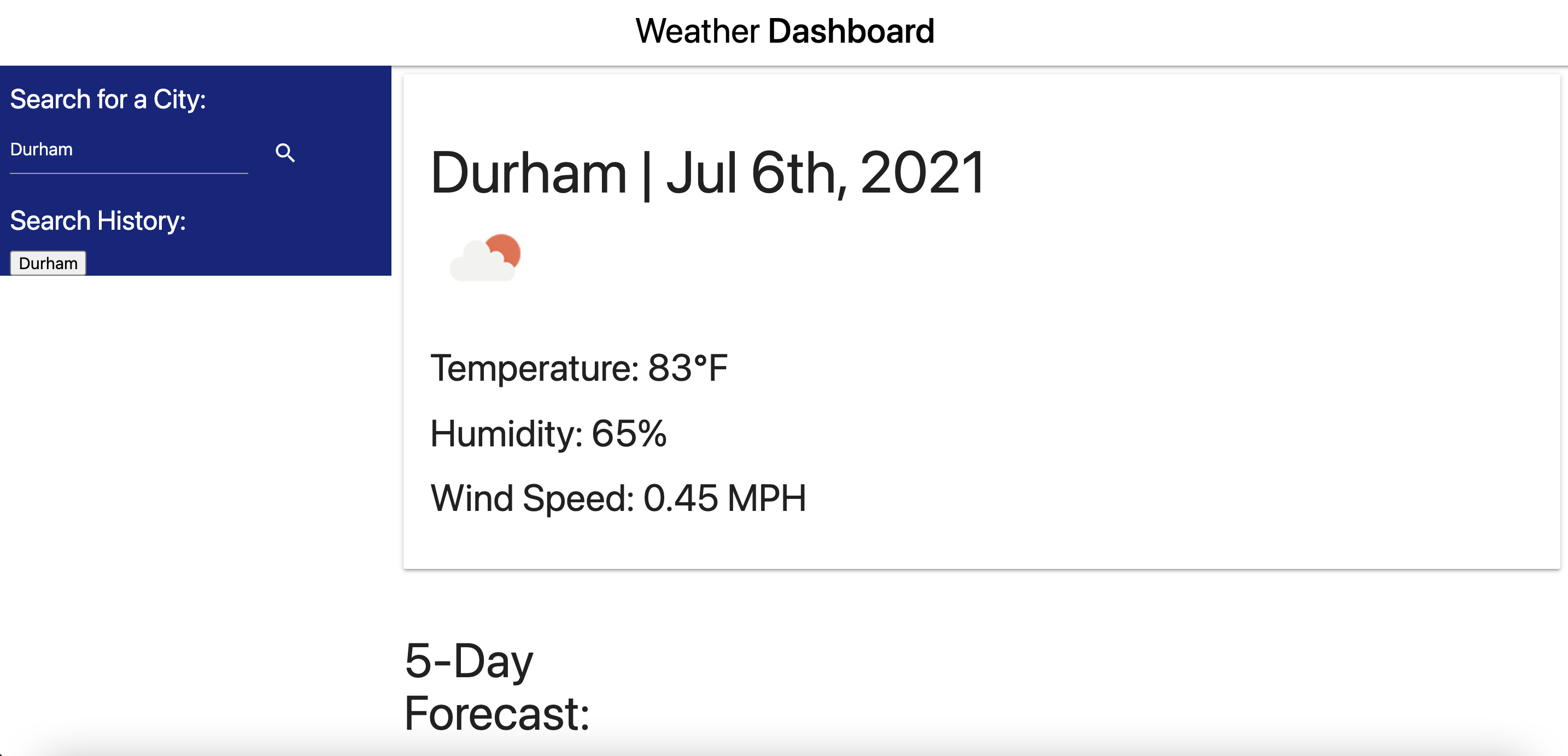 GitHub - mcraeteisha/weather-dashboard: A weather dashboard that ...
