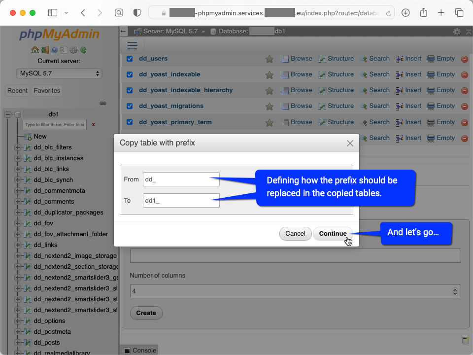 Copy Table With Prefix Does Nothing And Shows No Error Either · Issue 17958 · Phpmyadmin