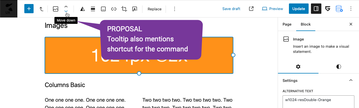 Move up / Move down action buttons - Tooltip should also show shortcut · Issue #51647 ...