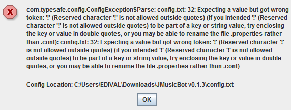 [Bug Report] Java Error · Issue #541 · jagrosh/MusicBot · GitHub