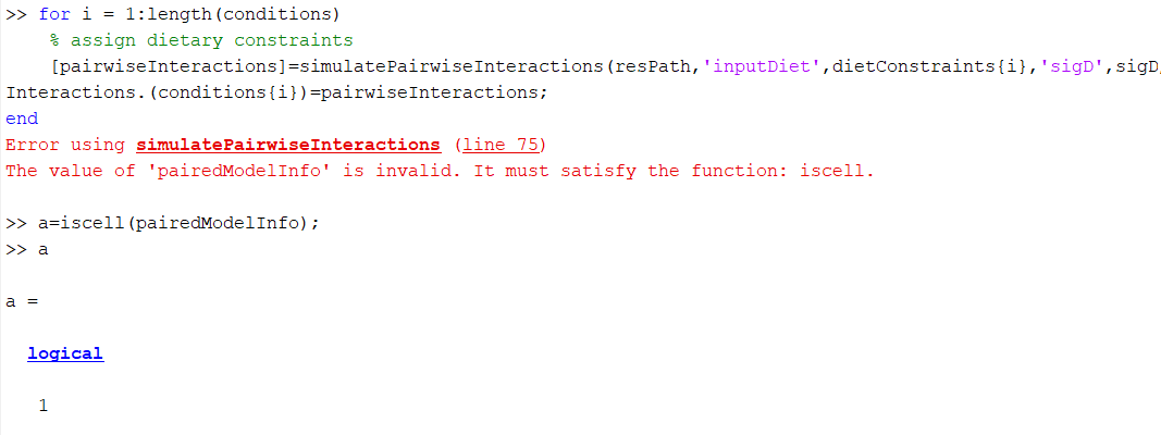 Problem with simulation of pairwise interaction · Issue #1927 · opencobra/cobratoolbox · GitHub