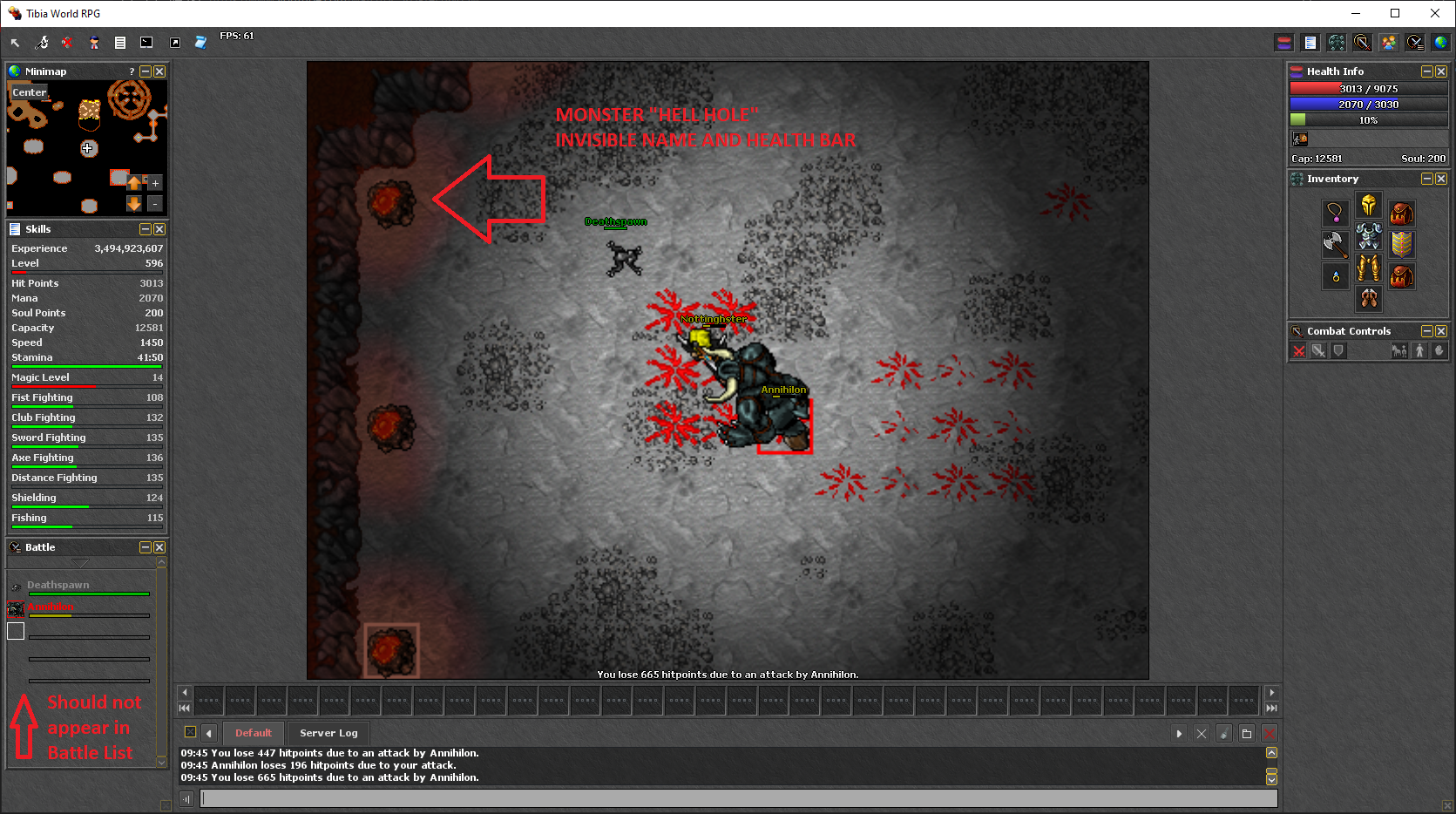 Monsters with invisible name and health bar in battle list · Issue #436 · mehah/otclient · GitHub