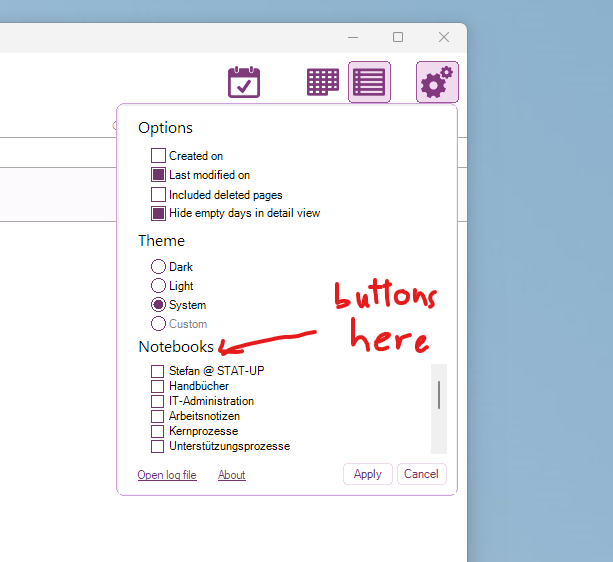 In Calendar select all/none notebooks · Issue #1146 · stevencohn/OneMore · GitHub