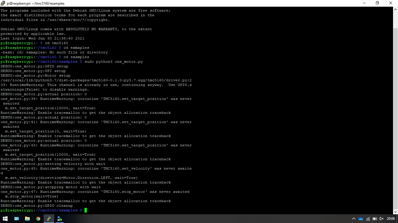 asyncio - coroutine was never awaited · Issue #3 · Davinci-Kitchen-GmbH/python-tmc5160 · GitHub