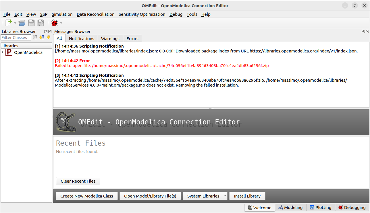 Could Not Install Libraries In A Linux Vm · Issue 9583 · Openmodelicaopenmodelica · Github 6454