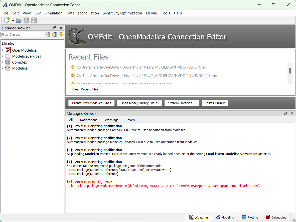 Scripting Error In Om 1 20 0 · Issue 9891 · Openmodelica Openmodelica · Github