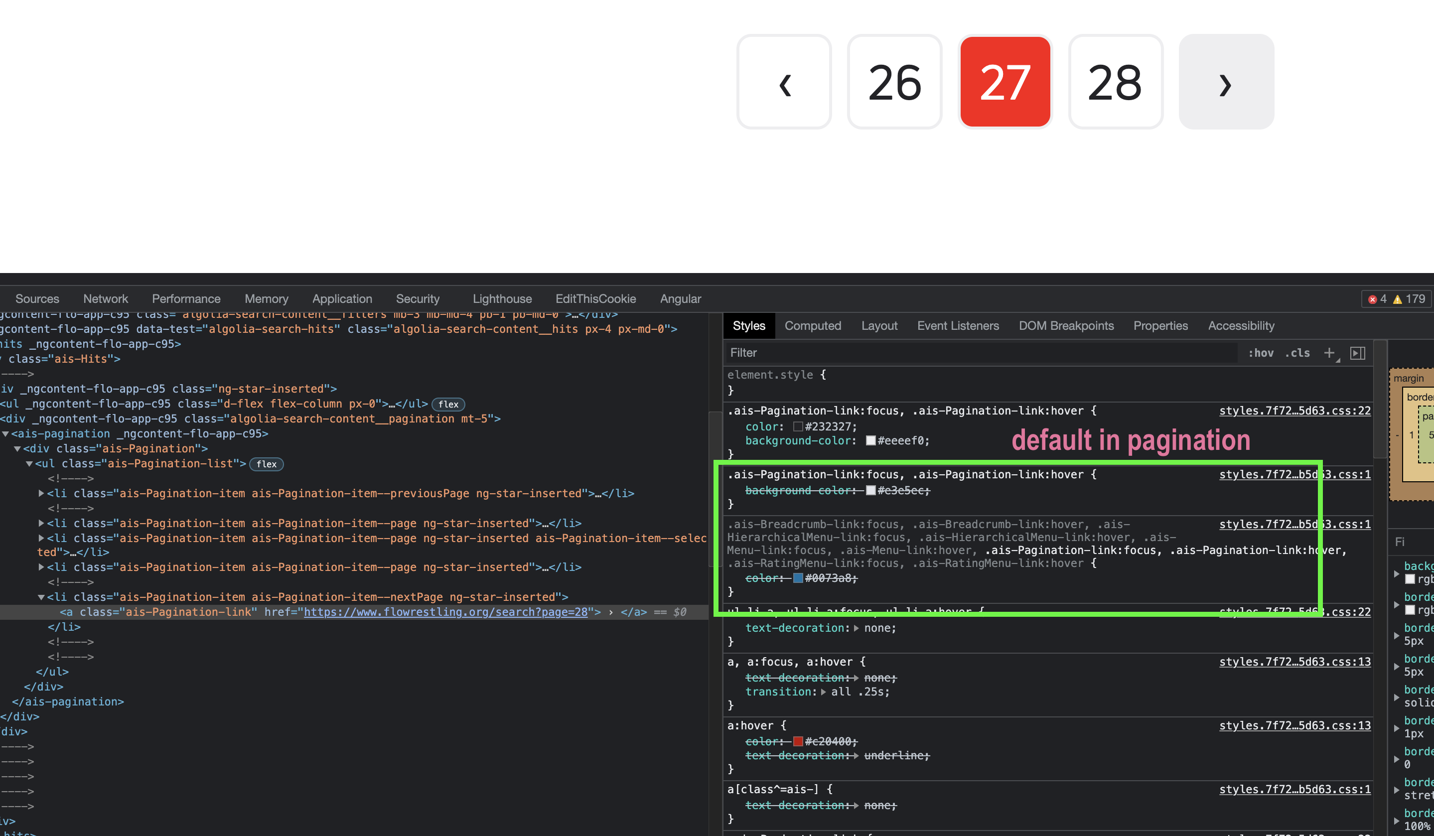 Bug Pagination Link Stays In Focus After It Is Clicked · Issue 837 · Algoliaangular