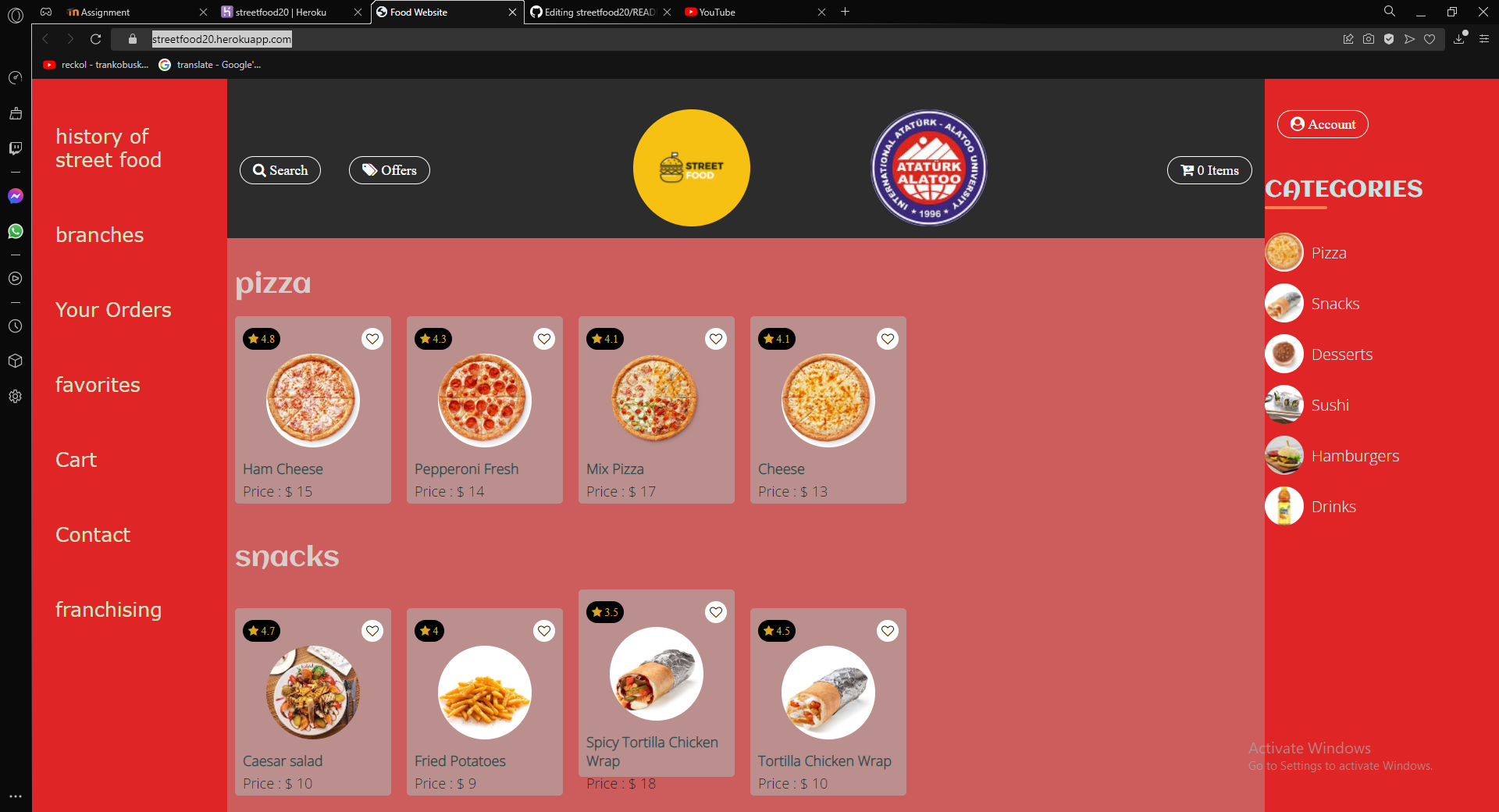 GitHub - AkifCanDUMAN/streetfood20: Web Programming Final Project