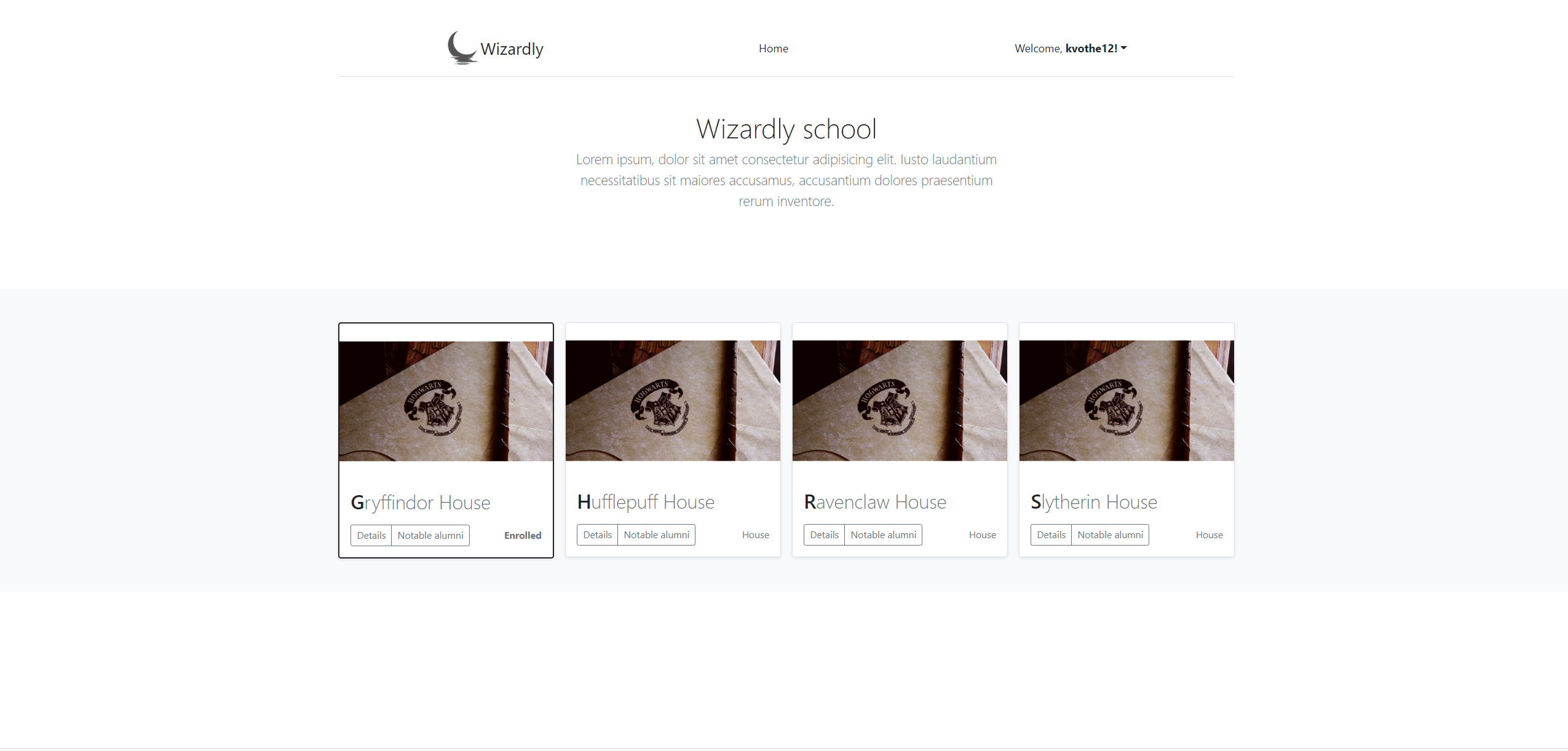 GitHub - hongleang/wizard-school-portal: School portal for accepted witches and wizard. Build ...