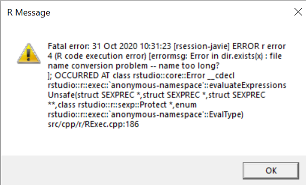 Failure to load R when starting projects on Windows long path (versions ...