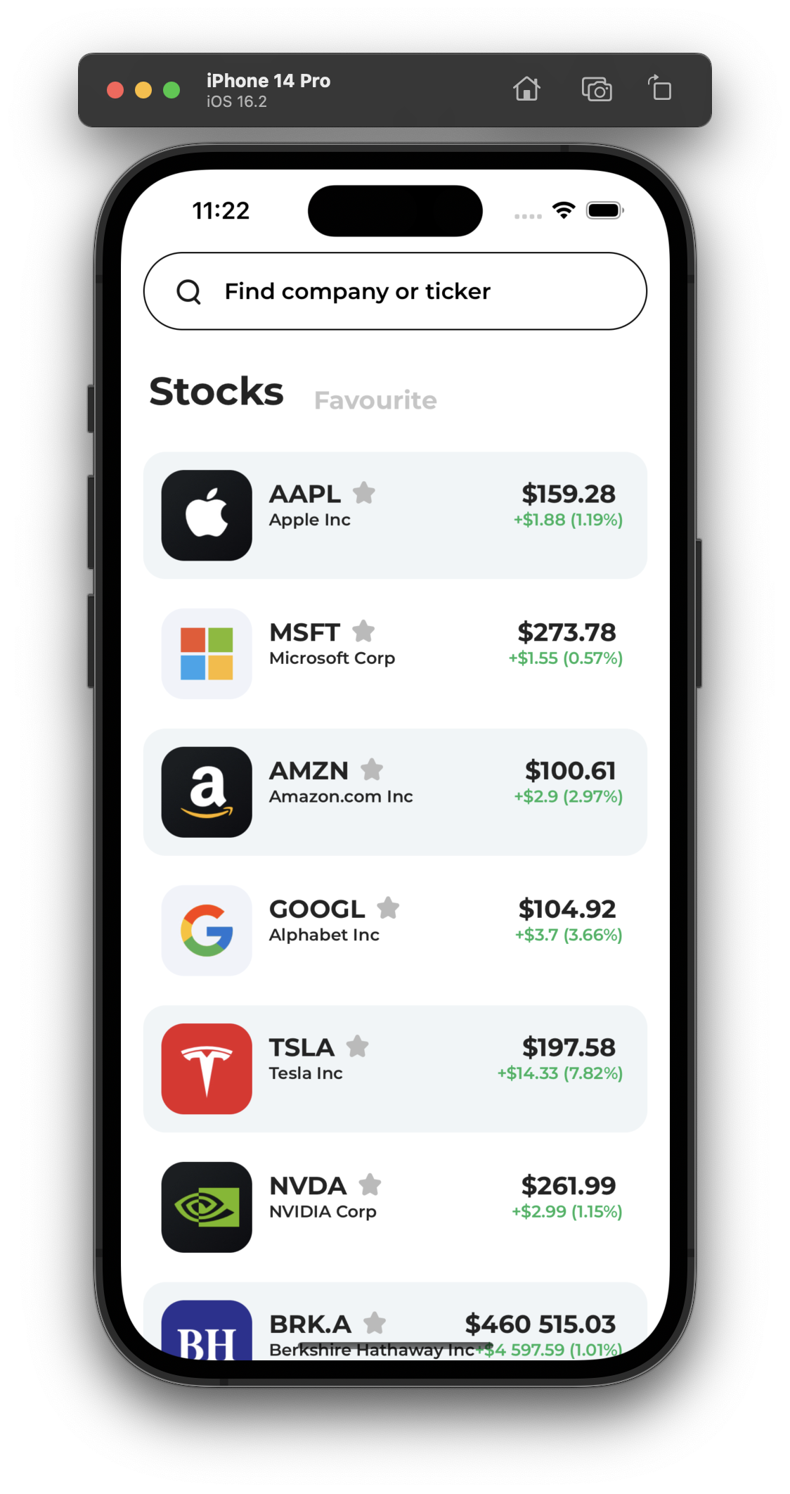 GitHub - Yedigebeast/Investment: Swift Investment App (shows the list of tickers(company name ...