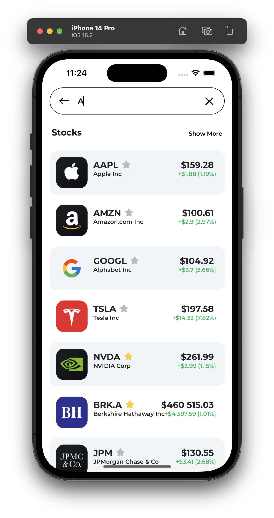 GitHub - Yedigebeast/Investment: Swift Investment App (shows the list of tickers(company name ...
