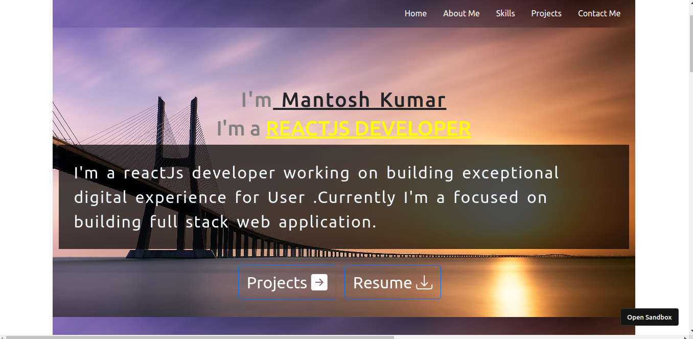 GitHub - mantoshkichni/react_updated_portfolio: Created with CodeSandbox