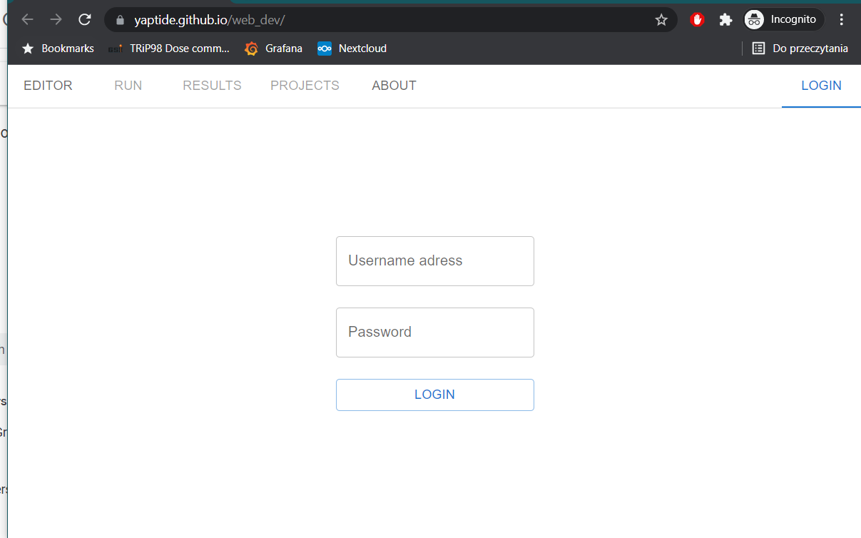 Github pages deployment displays fir login+pass, but it should display editor · Issue #296 ...