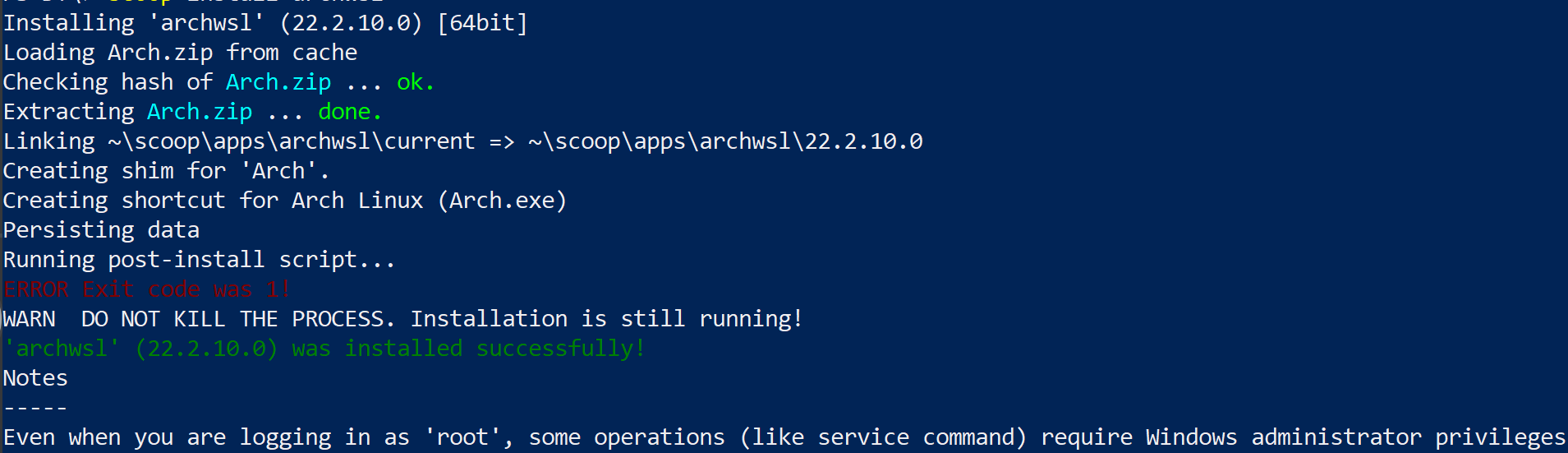 Can't Install Archwsl · Issue #8000 · ScoopInstaller/Extras · GitHub