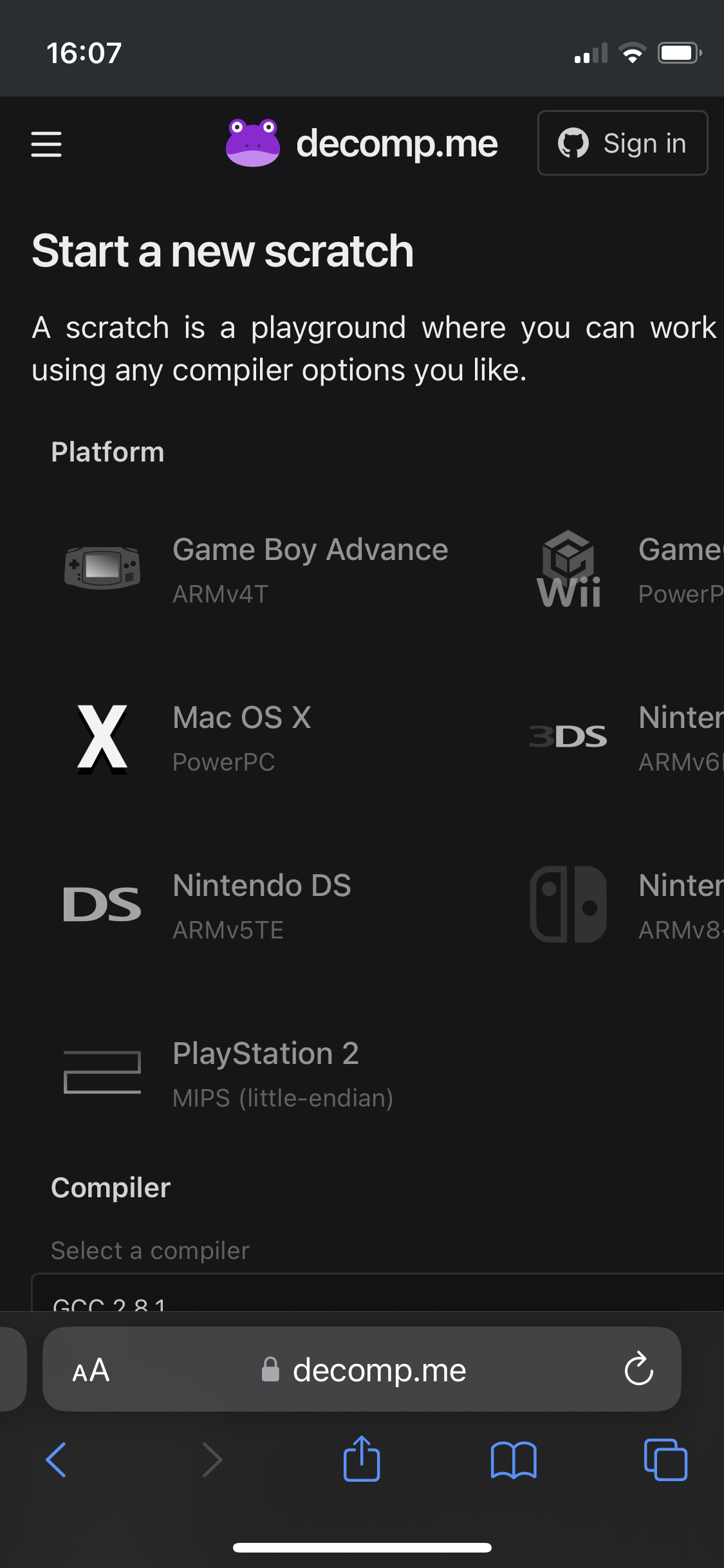 New scratch page overflows horizontally on mobile · Issue #696 · decompme/decomp.me · GitHub