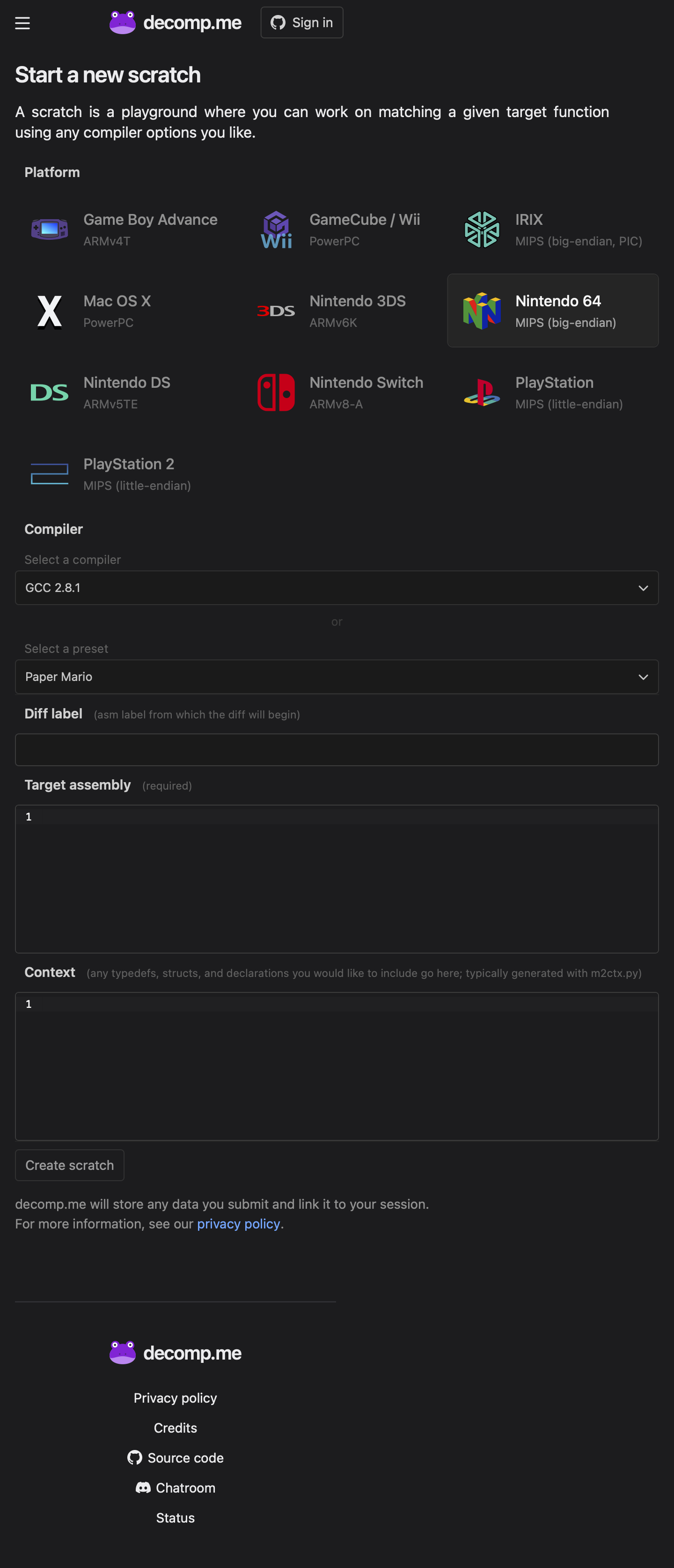 New scratch page overflows horizontally on mobile · Issue #696 · decompme/decomp.me · GitHub