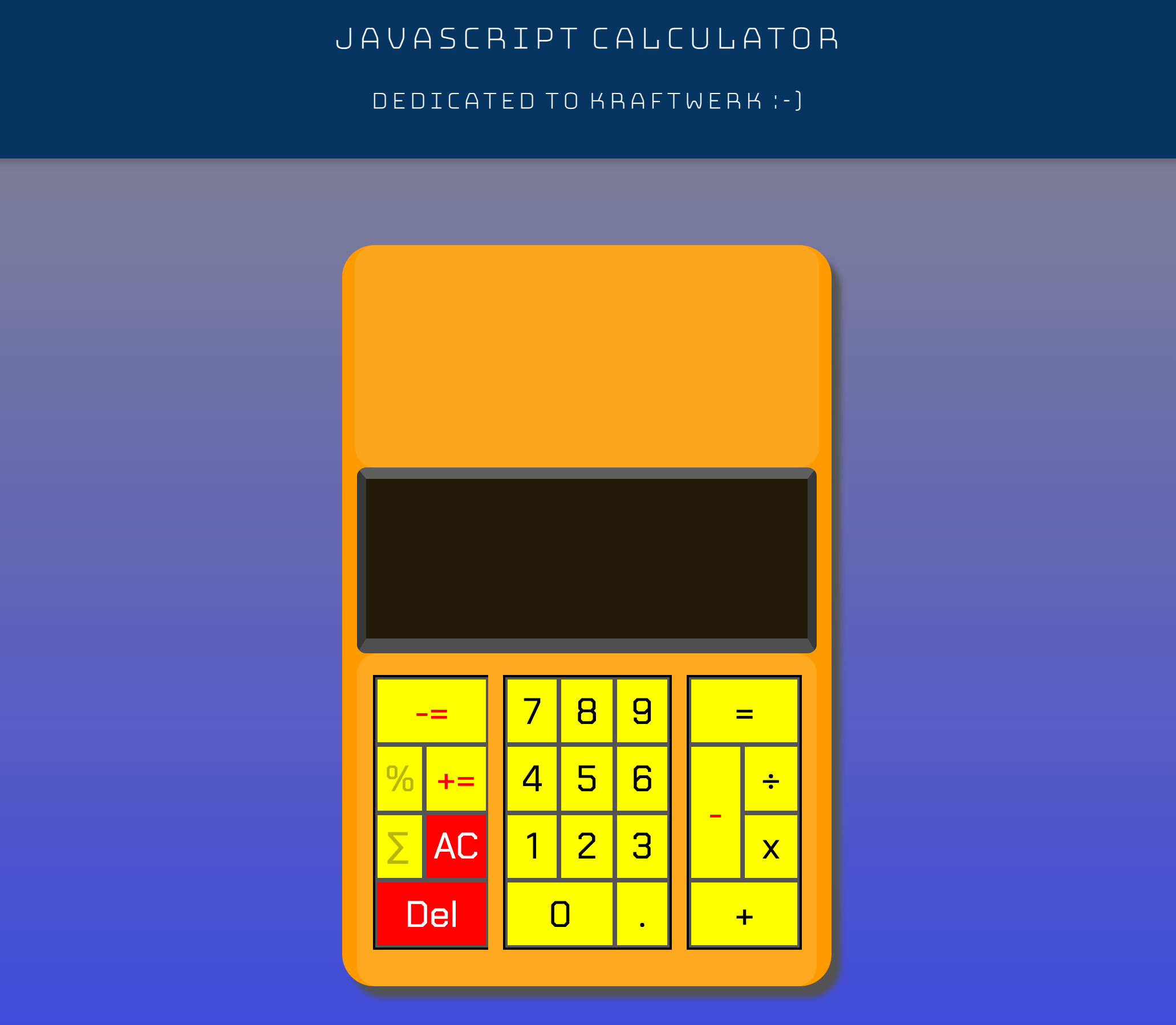 GitHub - blakestickland/javascript-calculator: A calculator created using HTML/SCSS and ...