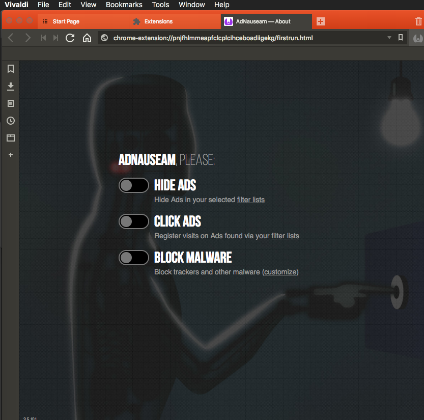 Installation issues on Vivaldi browser · Issue #1361 · dhowe/AdNauseam · GitHub