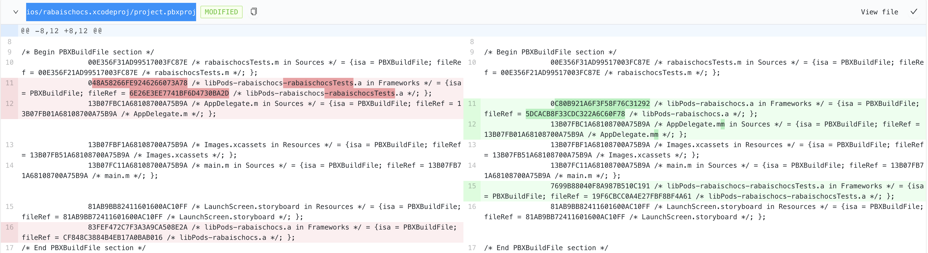 Cannot find the Unique String in my project.pbxproj (0.61.5 to 0.63.4) · Issue #127 · react ...
