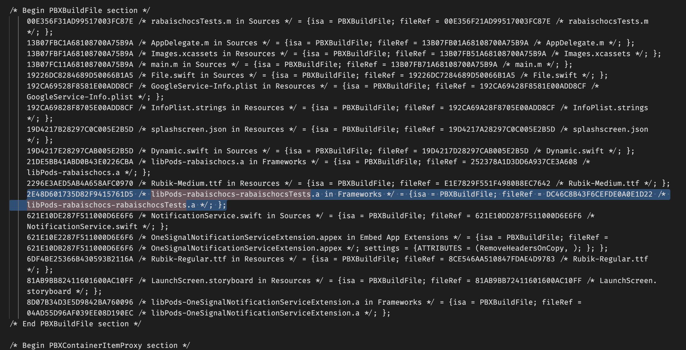 Cannot find the Unique String in my project.pbxproj (0.61.5 to 0.63.4) · Issue #127 · react ...
