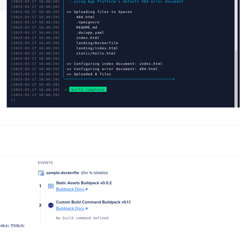 dockerized landing build doesn't do anything · Issue #6 · digitalocean/sample-monorepo · GitHub