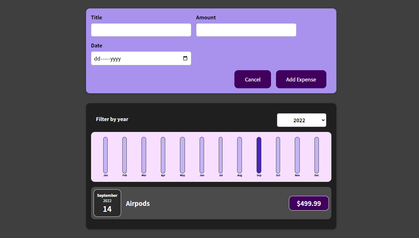 GitHub - Charbel-t/Expenses-Tracker-app: React app for tracking yearly expenses history