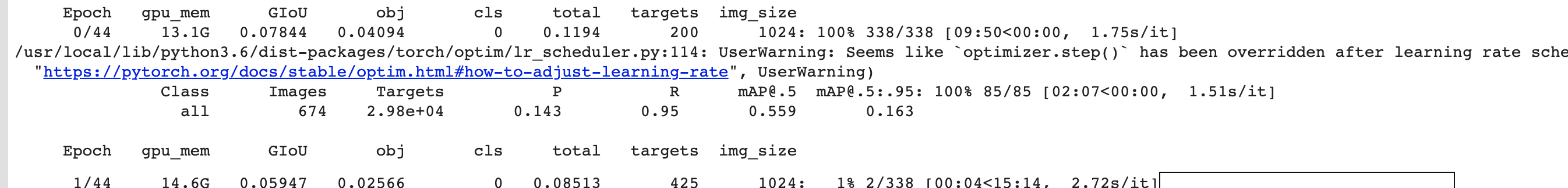 Order of optimizer.step() and lr_scheduler.step() · Issue #313 · ultralytics/yolov5 · GitHub
